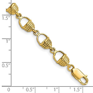 14k Yellow Gold Nantucket Basket Bracelet Fine Jewelry For Women Gifts For Her, 7.25"