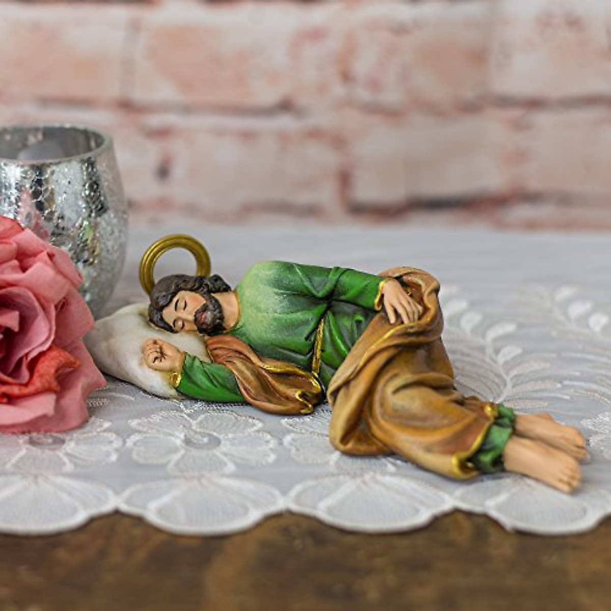 Joseph's Studio by Roman - Sleeping St. Joseph Figure, Life of Christ, Renaissance Collection, 2.25" H and 8.25" W, Resin and Stone, Religious Gift, Decoration