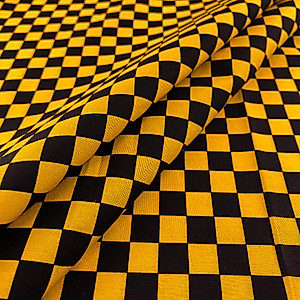 Checkered Print 100% Cotton Geometric Fabric 58/60" Wide Sold BTY (Black/White)