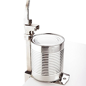 Restaurantware Met Lux 18 Inch Commercial Can Opener, 1 Heavy-Duty Industrial Can Opener - Screw-Down Base, Ergonomic Handle, Iron Table Top Can Opener, Built-In Blade, For Opening Food Cans