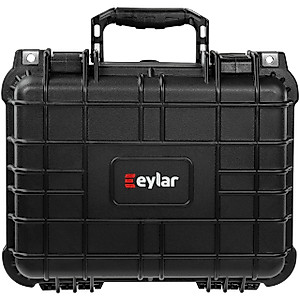 Eylar Hard Gun Case Water & Shock Proof With Foam TSA Approved 13.37 Inch 11.62 Inch 6 Inch Black (Black)