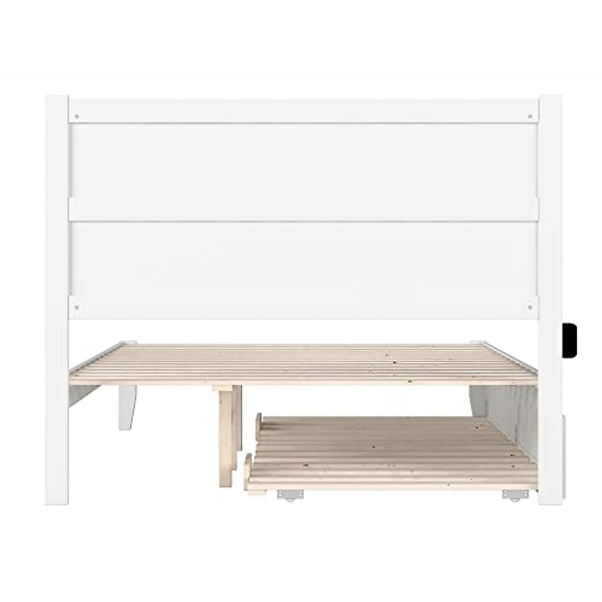 AFI NoHo Queen Bed with Twin Extra Long Trundle in White