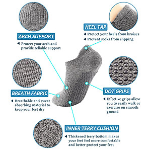 Grip Socks for Women Pilates Non Slip Socks Womens Pilates Socks with Grips for Women Grippers Socks No Slip Socks Women 3pair black red grey
