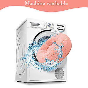 WAYIMPRESS Calming Dog Bed for Small Dog&Cat,Comfy Self Warming Round Dog Bed with Fluffy Faux Fur for Anti Anxiety and Cozy (20 x 20 Inch, Pink)