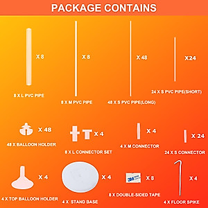 KATBUU 4 Sets of Balloon Stand Kit - 62in Balloon Stands with Base, Balloon Sticks, Decorations for Party Birthday Wedding Baby Shower Gender Reveal Graduation