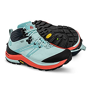 Topo Athletic Women's Trailventure 2 WP Comfortable 6MM Drop Trail Running Boots, Athletic Shoes for Trail Running, Ice/Coral, Size 8.5