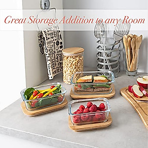 Kitchen Details Round Glass Jar | 1 Liter | Bamboo Airtight Seal Lid | Wide Mouth | Food Storage Canister | Tea or Coffee | Spices | Flour | Sugar | Clear