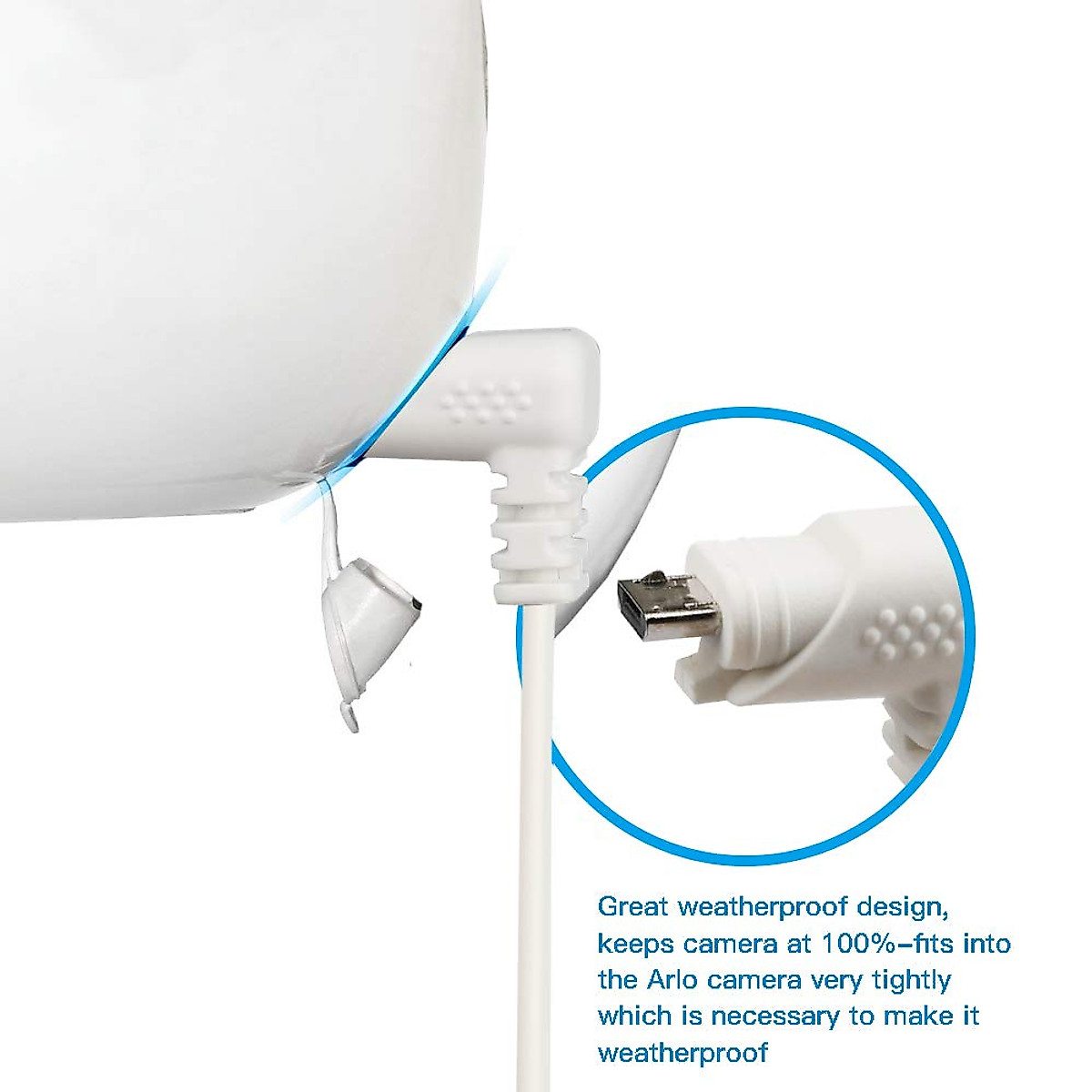 Power Cable 10Ft, Power Cord and Charger Adapter for Arlo Pro & Pro 2 and Arlo Go, Weatherproof Outdoor Indoor, Arlo Power Cable