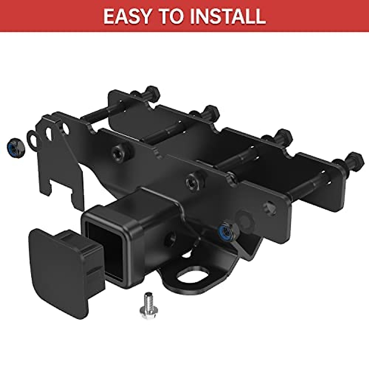 IFOKA 2 Inch Rear Bumper Tow Trailer Hitch Receiver Kit Compatible with Jeep Wrangler (Fit 18-22 JL (Not for JK))