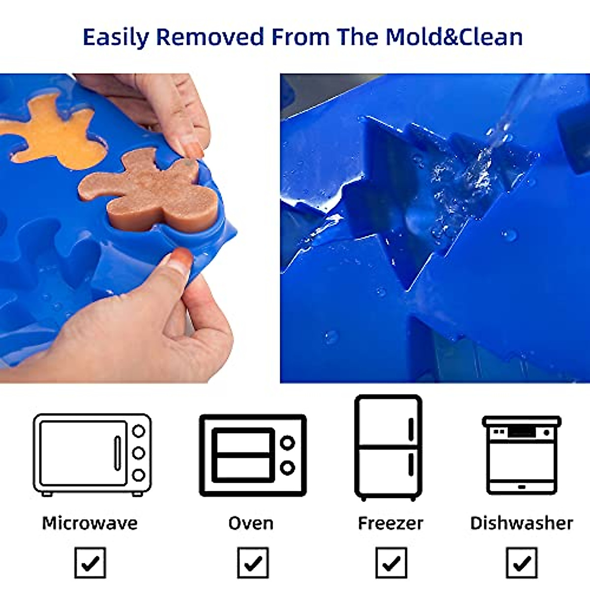 IHOMECOOKER 4PC Silicone Christmas Baking Mold Set Christmas Tree Snowflakes Snowman Cake Mold,bath bombs,Soap Mold Set