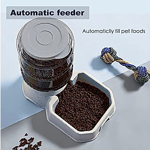 Nabipaw Pet Cat and Dog Automatic Feeder and Water Dispenser 3.8 L with Travel Supply Feeder and Water Dispenser for Dogs Cats Pets Animal (Gray)