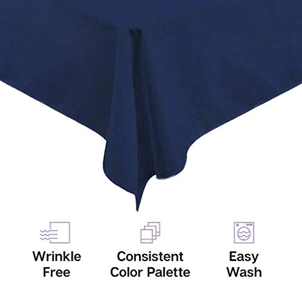 Gee Di Moda Rectangle Tablecloth | 90 x 132 Inch - Black Rectangular Table Cloth for 6 Foot Table in Washable Polyester | Great for Buffet Table, Parties, Holiday Dinner, Wedding & Baby Shower