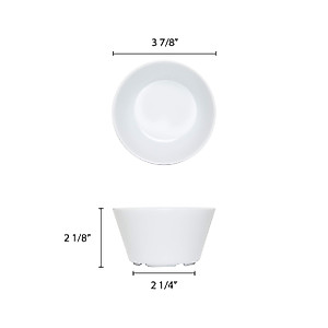 Thunder Group Nustone white melamine dinnerware collection 3.875 inch - 8 oz bouillon cup, comes in dozen