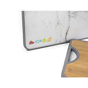 Double-sided Bamboo Poly Cutting Board | No Cross-Contamination | HAND WASH ONLY - Easy to Clean | BPA Free Medium