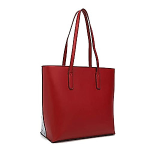 DESTINY BY NICOLE LEE 3 Pieces Set Bag Monogram Fashion Handbag Eco Leather Large Tote Mini Messenger Bag Wristlet Pouch for Women Girls NK12317 PGY