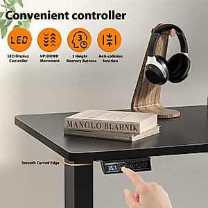 XINYAO L Shaped Standing Desk Adjustable Height 63 x 55 Corner Standing Desk Electric Sit Stand Up Computer Desk L Shaped for Gaming Working Studying Coner Workstation Office Home (Black)