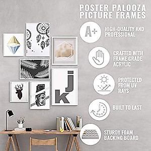 A4 Frame Black Modern Minimalist - Wooden 8.25x11.75 Frame - Modern Wood A4 Picture Frame For A4 Size Artwork or Documents - Photo Frame Includes UV Acrylic, Foam Board Backing, Hardware