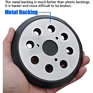 5 Inch 8 Hole Hook and Loop Sander Pad with Metal Backing - Compatible with Porter Cable 343 382, Replaces for DeWalt OE # 151281-08 Fits DW423 DW4388 D26451 D26453