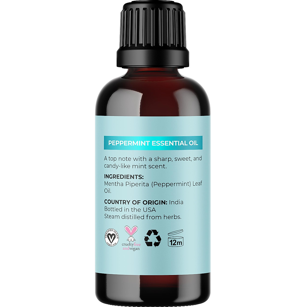 Peppermint Essential Oil for Diffuser Aromatherapy - 100% Pure Peppermint Oil for Hair Skin and Nails Plus Undiluted Refreshing Aromatherapy Essential Oil for Diffusers Baths and Topical Uses 1oz