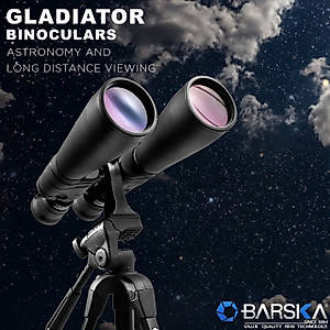 Barska AB10592 Gladiator 20-100x70 Zoom Binoculars with Tripod Adaptor for Astronomy & Long Range Viewing , Black