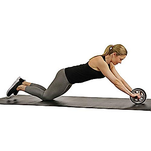 Sunny Health & Fitness Ab Roller Wheel for Abdominal Exercise Core Trainer Wheel Roller - NO. 003, Black