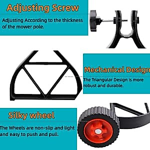CNImpetus Adjustable String Trimmer Support Wheel for Weed Trimmer, Walk Behind Brush Cutter,Universal Support Auxiliary Wheels Weed Eater Attachments for Weedeaters Weed Trimmer Grass Cutter Holder