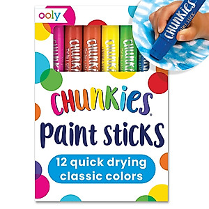 OOLY, Giftable Chunkies, No Brush or Water Needed, Twistable Paint Stick Set for Kids and Adults, Great for Any Project Including Posters, Cards, Scrapbooking, and Journaling, Set of 12