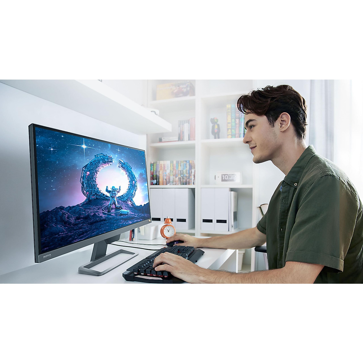 BenQ EW2780Q Premium Monitor 27" QHD 1440p | IPS | HDRi | Eye-Care Tech | TUV Certified | Adaptive Brightness Plus | Tilt Screen | Robust 5w Speakers | Eye Reminder | DisplayPort | HDMI,Black