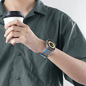 Trail Loop Nylon Band - Compatible with Apple Watch Ultra 2 Band 49mm 46mm 45mm 44mm 42mm 41mm 40mm 38mm Men Women,Rugged Braided Elastic Weave Sport Strap for iWatch Ultra Series 10/9/8/7/6/SE/5/4/3