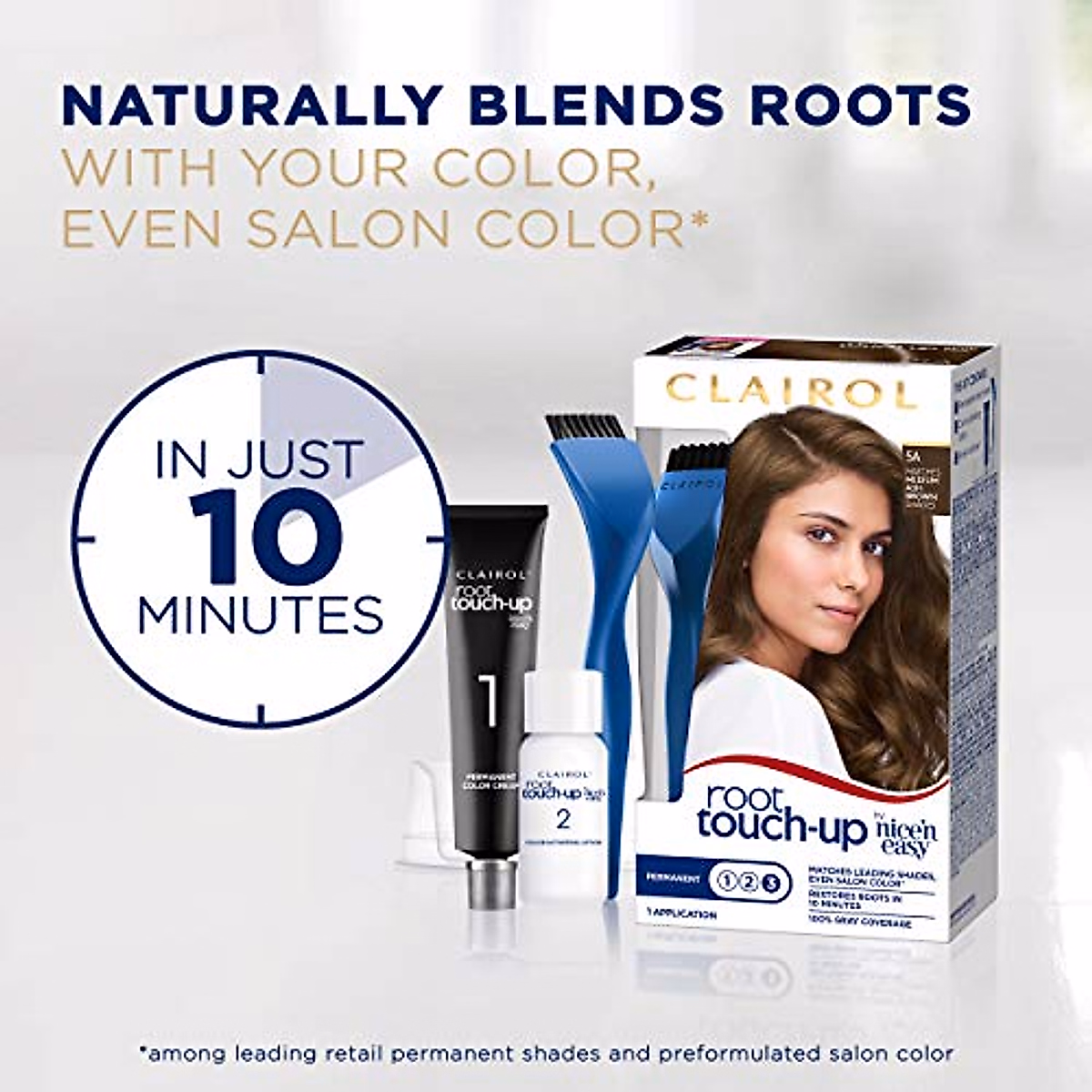 Clairol Root Touch-Up by Nice'n Easy Permanent Hair Dye, 2 Black Hair Color, Pack of 1