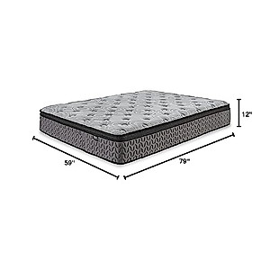 Signature Design by Ashley Queen Mask Augusta2 Mattress 12 Inch Euro Pillow Top Hybrid Mattress with Lumbar Support Gel Memory Foam