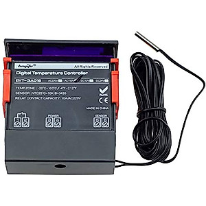 bayite AC 110V Fahrenheit Digital Temperature Controller 10A 1 Relay with Sensor