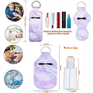 BATUMEYE Gift Set for Woman with Card Holder, Wristlet Lanyard,Pom Pom Ball,Travel Bottle Holder(Purple