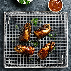 LZLXXLZL Air Fryer Basket for Oven, Compatible with Cuisinart Air Fryer TOA-60 Serie/TOA-65, 304 Food-Grade Air Fryer Basket for Oven with Air Fry Option, Cooking and Baking for Convection.