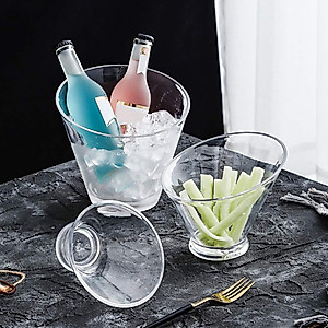 SHERCHPRY 19CM Acrylic Slant Salad Bowl, Slant Cut Bowl, Clear Terrarium Candy Dish Fruit Jar for Dessert Fruit Vegetable