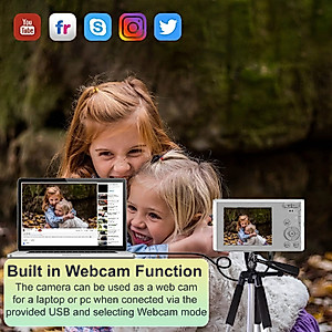 eDealz 44MP Digital Camera Compact Point and Shoot Camera with 32GB SD Card, 16X Digital Zoom, Kids Camera 2.4 Inch Screen, Vlogging Camera for Teens Students Boys Girls Seniors (Silver)