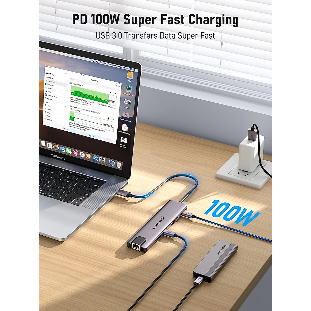Lemorele 11 in 1 USB C Laptop Docking Station Dual Monitor Hub Adapter w/ 2 HDMI 4K, 100W PD, Ethernet, SD/TF, 2 USB 3.0, 2 USB 2.0, USB C 3.0 Data, for Dell HP Lenovo Surface Typc C Laptop