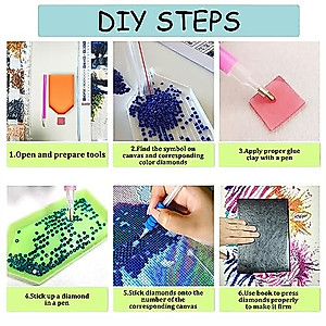 Eter Diamond Painting Kits,Window Sill Tulip Vase Diamond Painting Kits,5D Round Full Diamond Crystal Painting Gemstone Arts Kits,Wall Decor Room Decor Aesthetic Or Gifts for Women- 8x12 inch