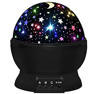 Night Light for Kids, Kids Night Light, Star Night Light Projector, Star Projector 360 Degree Rotation - 4 LED Bulbs 16 Light Color Changing with USB Cable,Lamp Ceiling Lights for Kids Bedroom