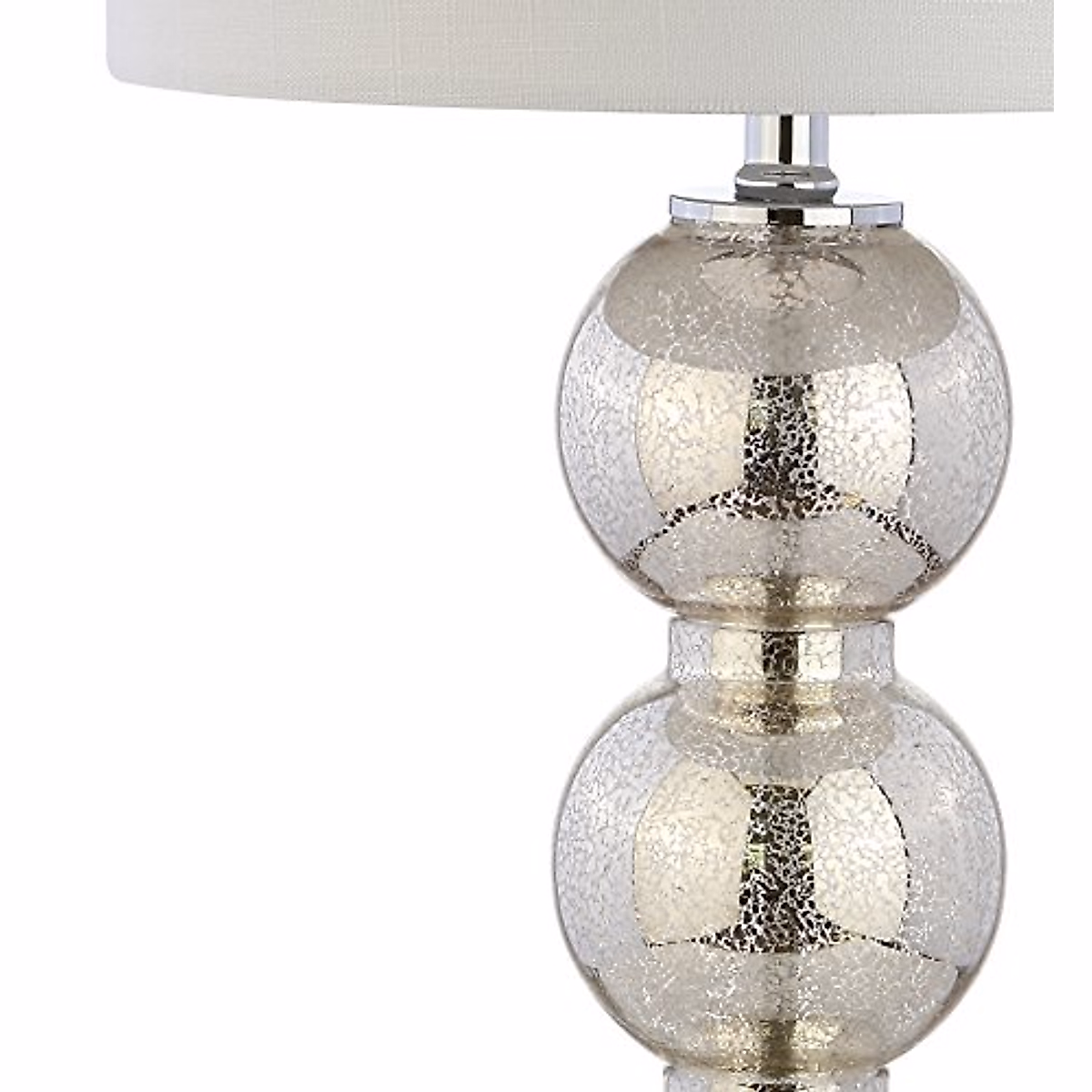 JONATHAN Y JYL1070B-SET2 Set of 2 Table Lamps Bella 27" Glass Triple-Sphere LED Table Lamp Contemporary Bedside Desk Nightstand Lamp for Bedroom Living Room Office, Mercury Silver/Chrome