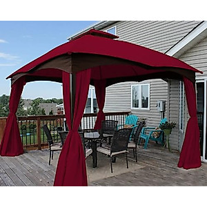 Eurmax USA High Performance Replacement Canopy Top for Lowe's Allen Roth Heavy Duty Gazebo Roof with Air Vent - 10x12 Gazebo Cover #GF-12S004B-1, Replacement Top Only (Burgundy)