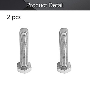 MroMax M10 Left Hand Hex Head Bolt M10-1.5 x 50mm 304 Stainless Steel Reverse Threaded Hex Tap Screw Bolts 2pcs