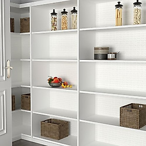 Decotalk White Contact Paper for Cabinets 17.7"x120" Textured Wallpaper White Contact Paper Removable Wallpaper for Walls Woven Fabric Textured Wallpaper Peel and Stick Contact Paper White