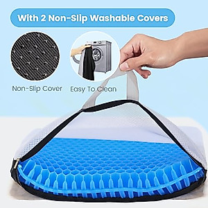 XSIUYU Extra-Large Gel Seat Cushion, Breathable Honeycomb Design Chair Cushions, Tailbone Pain Relief Egg Seat Cushion Butt Pillow, Chair Cushion for Office Chair Car Wheelchair Home Desk Chair