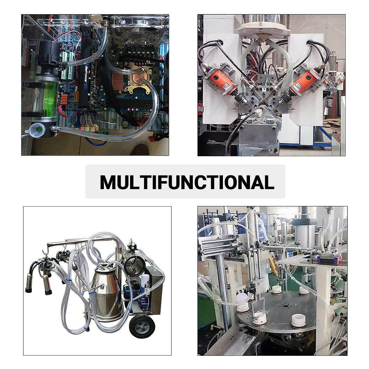 Geowaky Clear Vinyl Tubing 1/2" ID × 5/8" OD -10 Ft 60PSI,Flexible Plastic Tubing,BPA Free Non-Toxic, Multipurpose Hybrid Clear Reinforced Tubing with 2 Screw Clamps