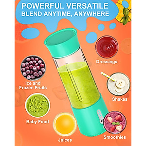 Portable Blender for Shakes and Smoothies, 17 Oz Personal Size Blenders 6 Blades Portable Blender, 4000mAh USB Rechargeable Personal Blender with BPA Free, Mini Blender for Sports/Travel/Home/Gym