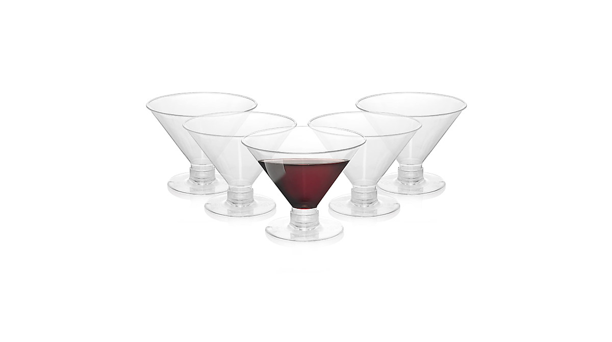 Frcctre 80 Pack Disposable Plastic Cocktail Glasses - 5 OZ Mini Martini ...