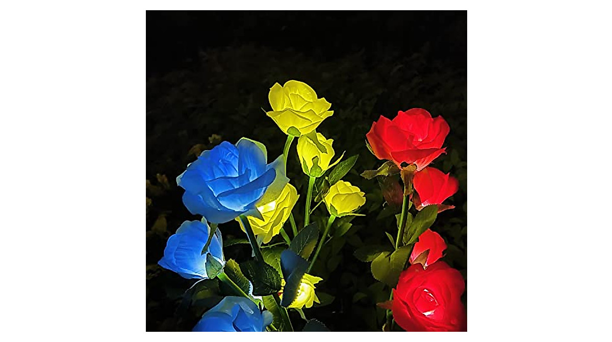 Realistic Solar Rose Lights for Garden & Patio Decor - Waterproof