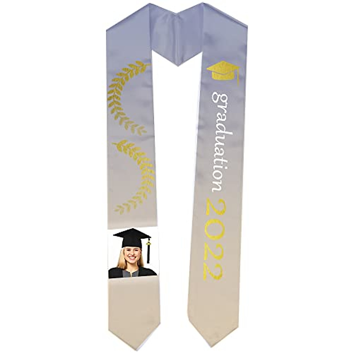 QOMOLANGMA 10PCS Sublimation Blank Graduation Stole Sash 60 in x 4.92 in Adult Bachelor Belt Double Layer Graduation Party Gift for Hear Press Transfer