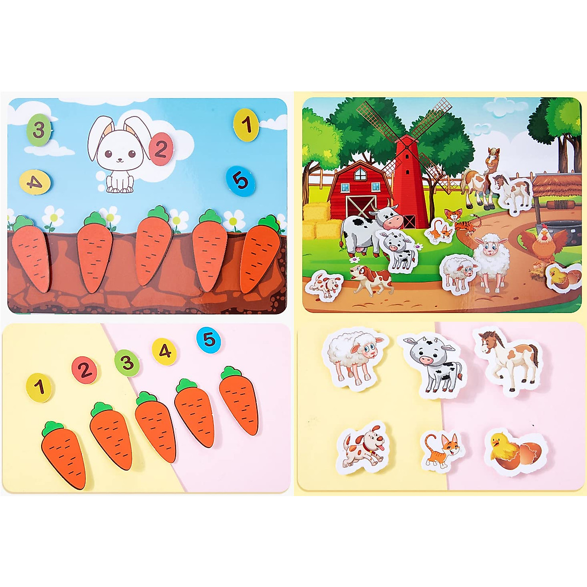 Adurello Kids Quiet Book Sensory Busy Book Cognitive Learning Toys Preschool Educational Montessori Toy for Toddlers